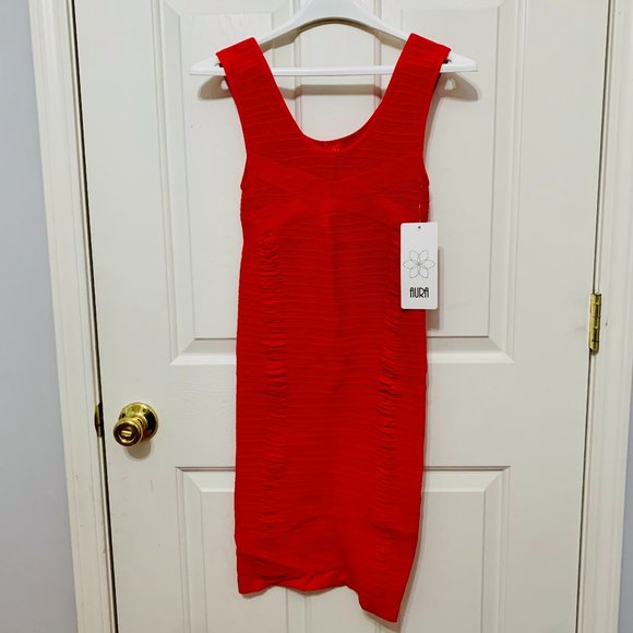 Aura | Dresses | Aura Ruched Bodycon Red Dress | Poshmark